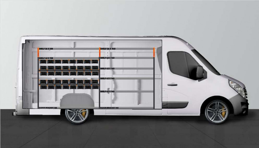 Aménagement RACK pour Movano, Master & NV400 L3| Work System